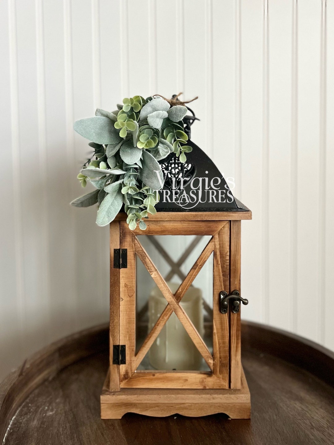 Lantern Greenery Decor / Lantern Accessory / Farmhouse Lantern Decor ...