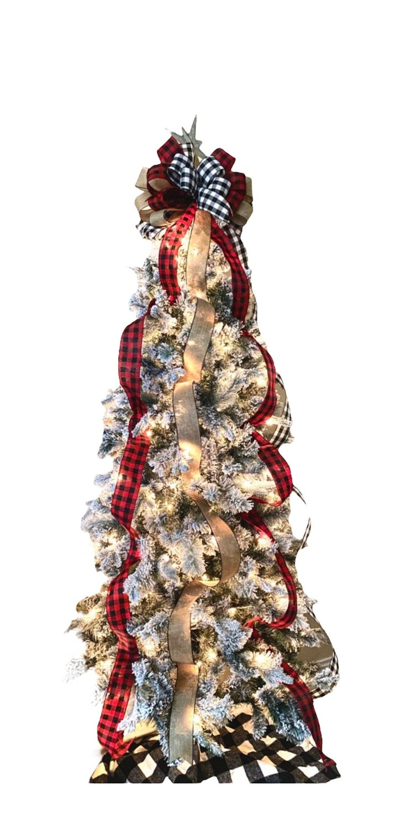 XL Buffalo Plaid Tree Topper Christmas Tree Topper Holiday - Etsy