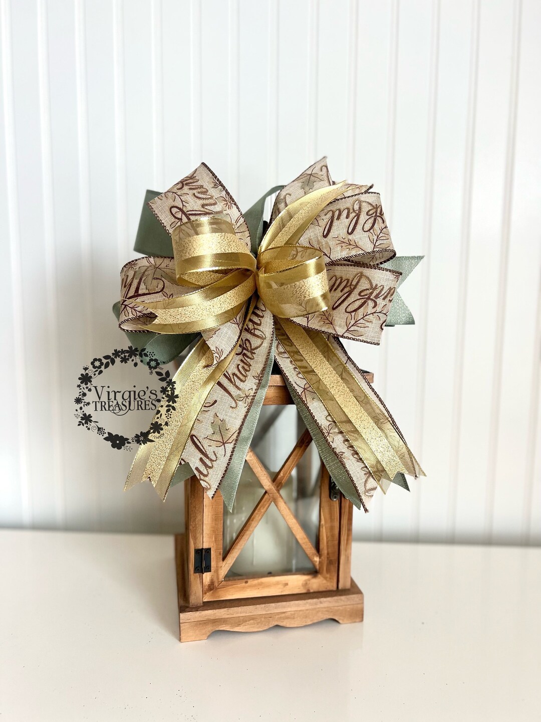 Fall Bow Lantern Bow Fall Lantern Bow Wreath Embellishment Thankful