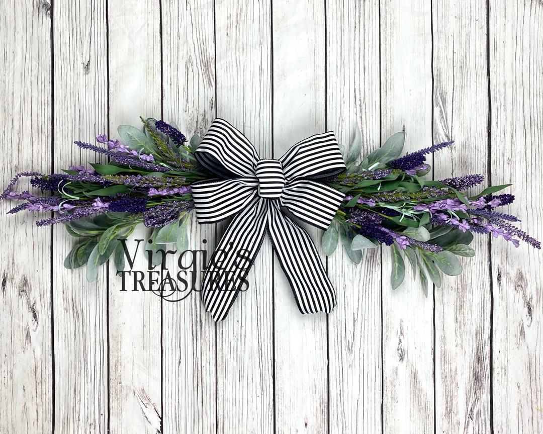 Purple Lavender Swag, Spring Door Swag, Wall Swag, Farmhouse Swag, Door ...