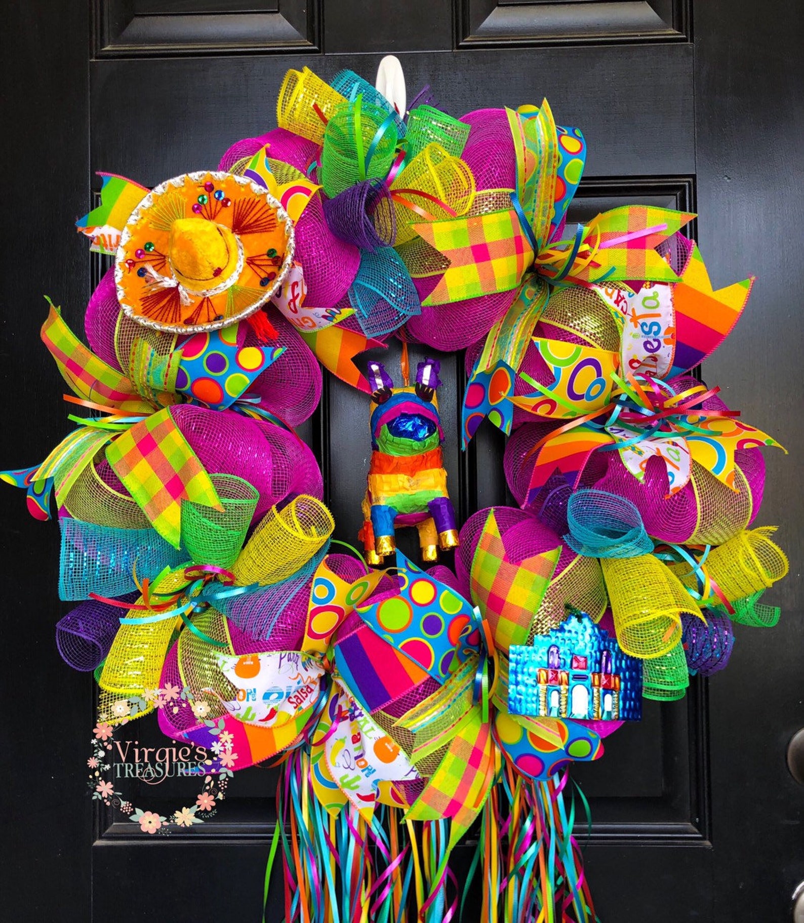 Fiesta Wreath-Cinco De Mayo Wreath-Fiesta Deco Mesh | Etsy