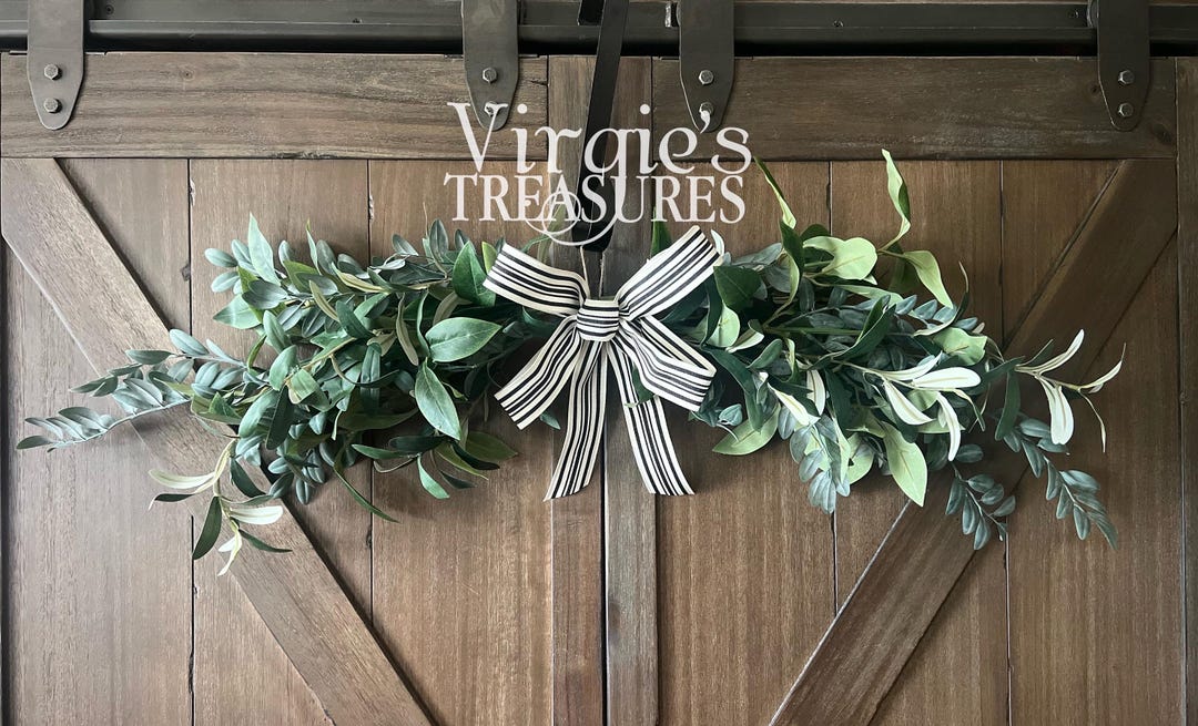 Greenery Swag | Farmhouse Swag | Swag | Window Swag | Mantel Swag ...