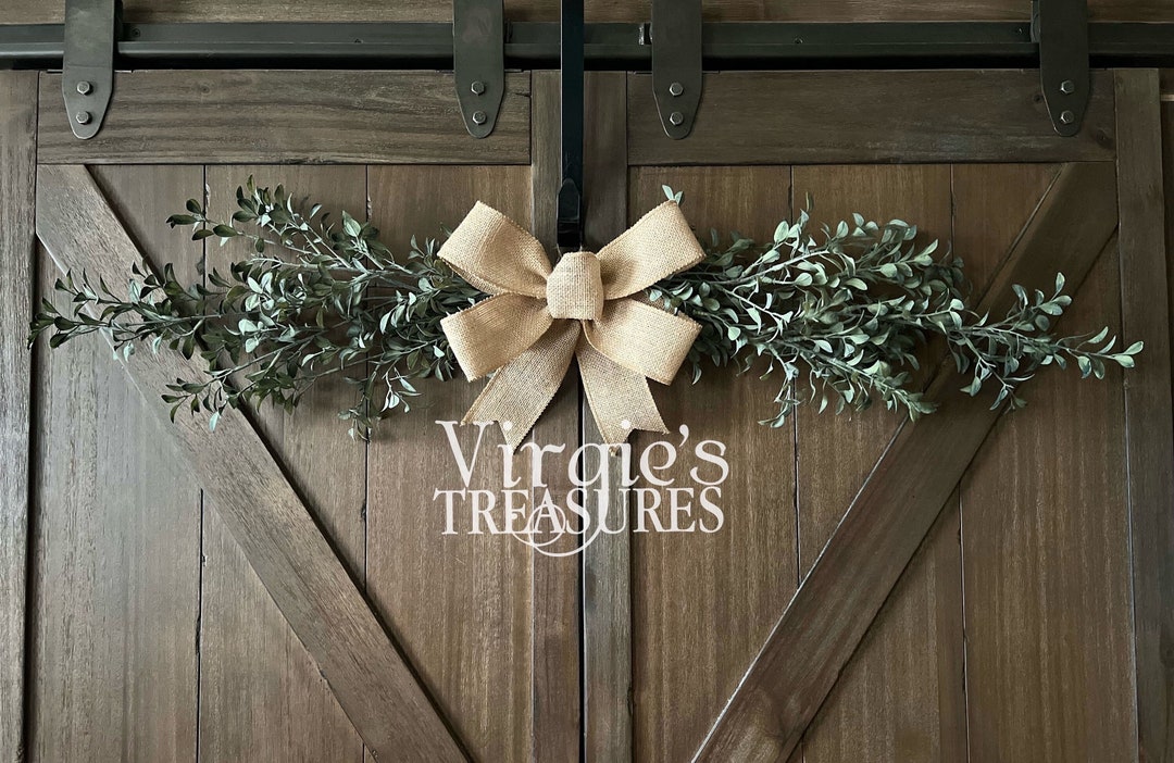 Greenery Swag-farmhouse Swag-frosted Greeny & Charcoal Swag-window Swag ...