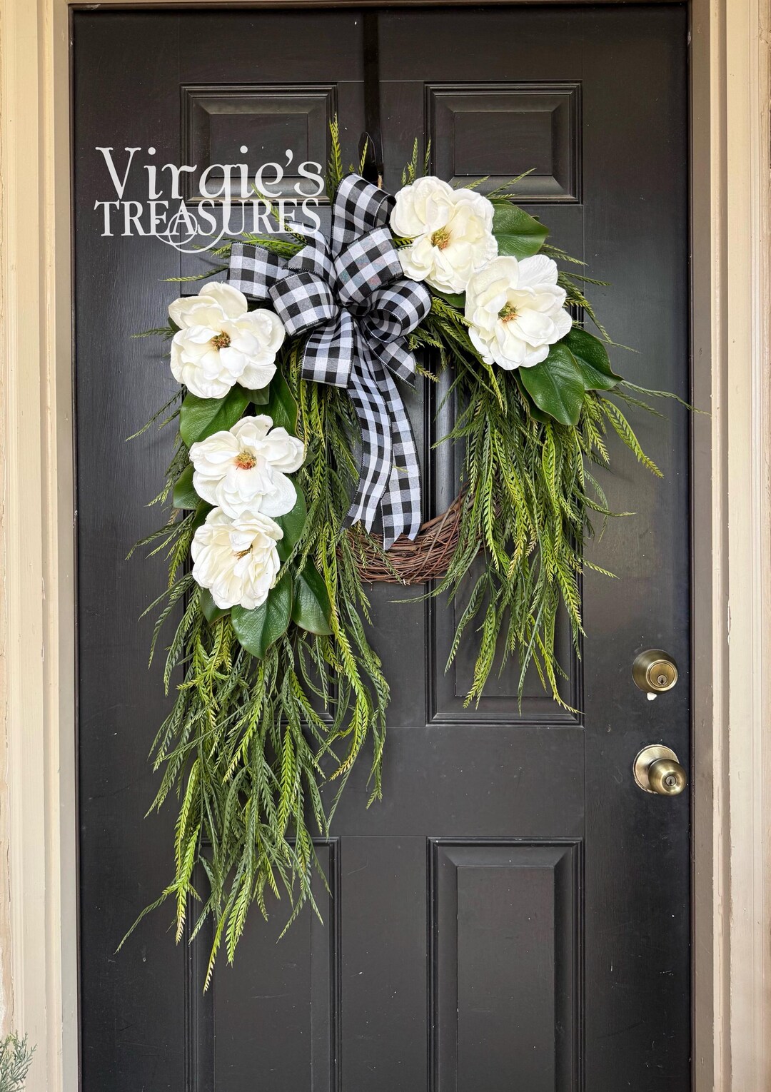 Magnolia Wreath / Saw Grass Wreath / Greenery Wreath / Spring Wreath ...