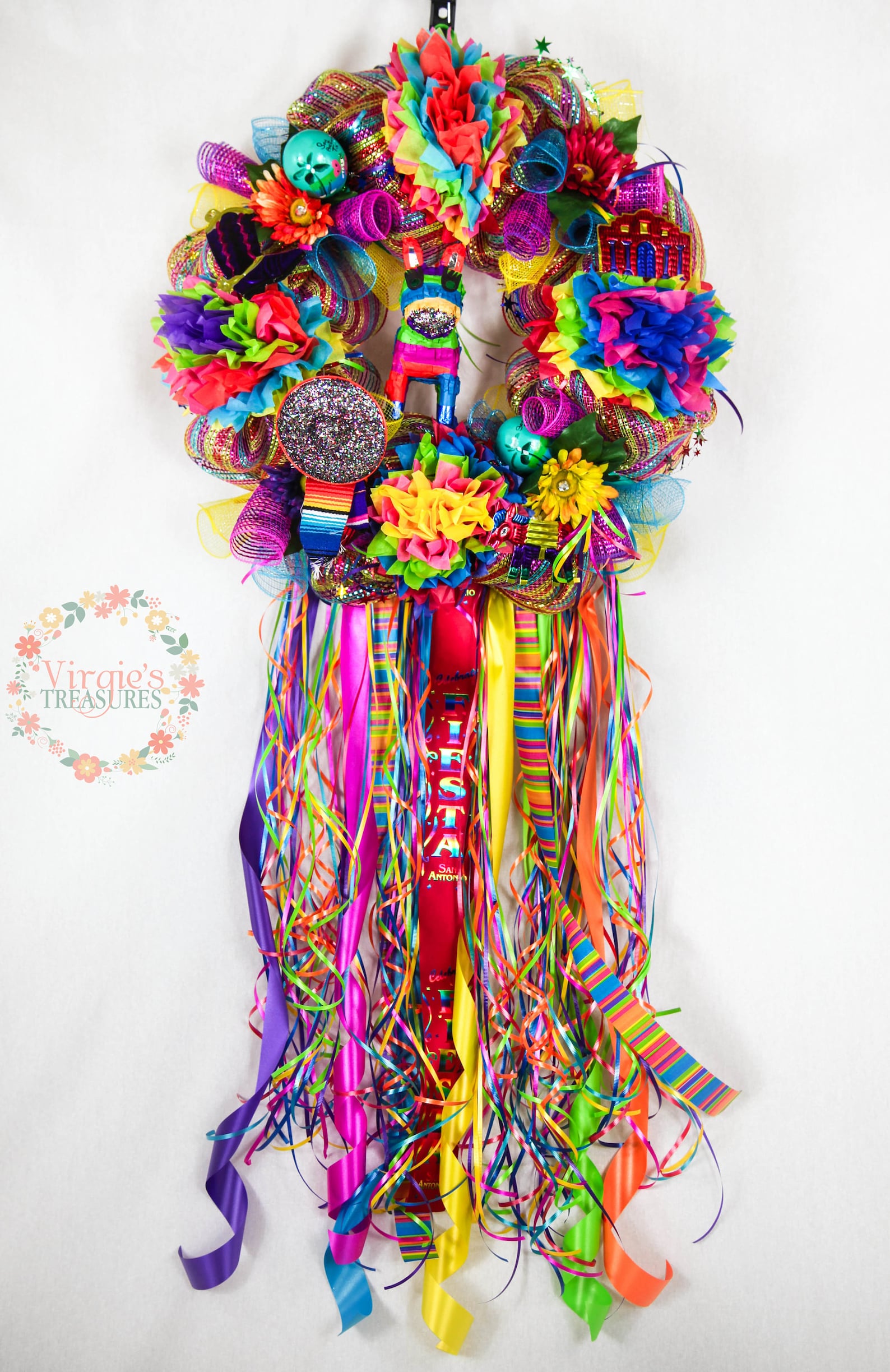 Fiesta Deco Mesh Wreath-fiesta Birthday Wreath-fiesta Wreath - Etsy