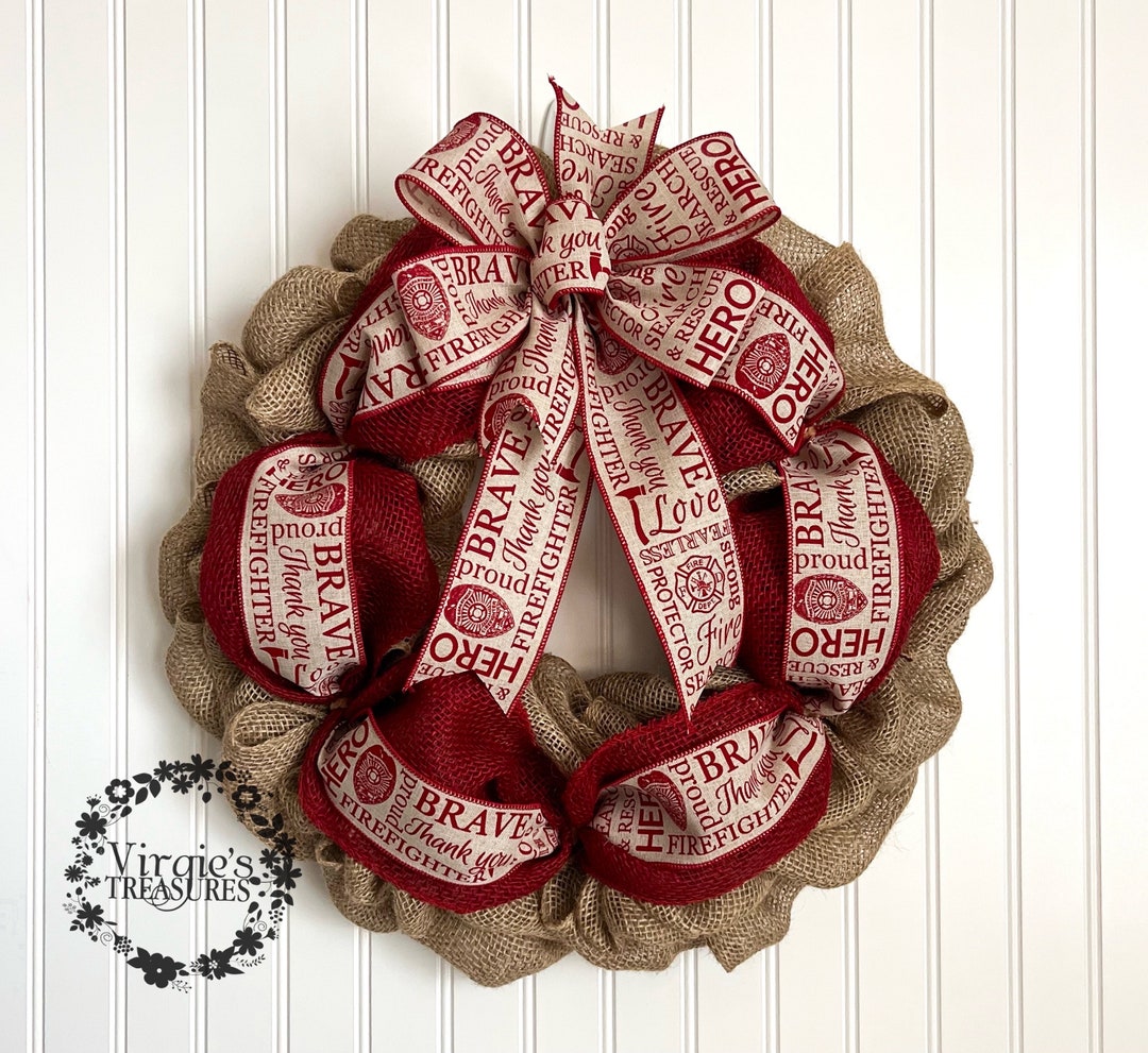 Firefighter Wreath, Firemen Appreciation Wreath, Search and Rescue ...