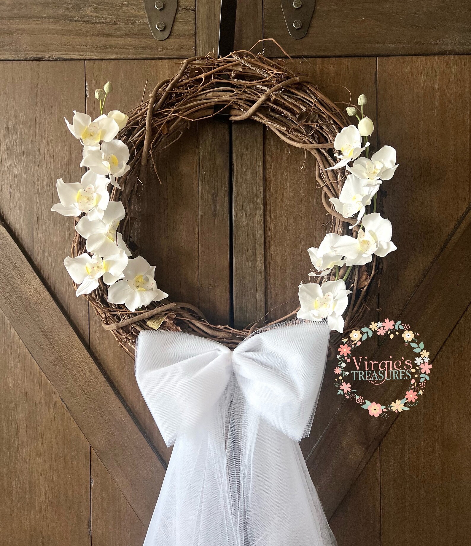 Bridal Shower Wreath, Orchid Wreath, Wedding Shower Wreath, Wedding ...