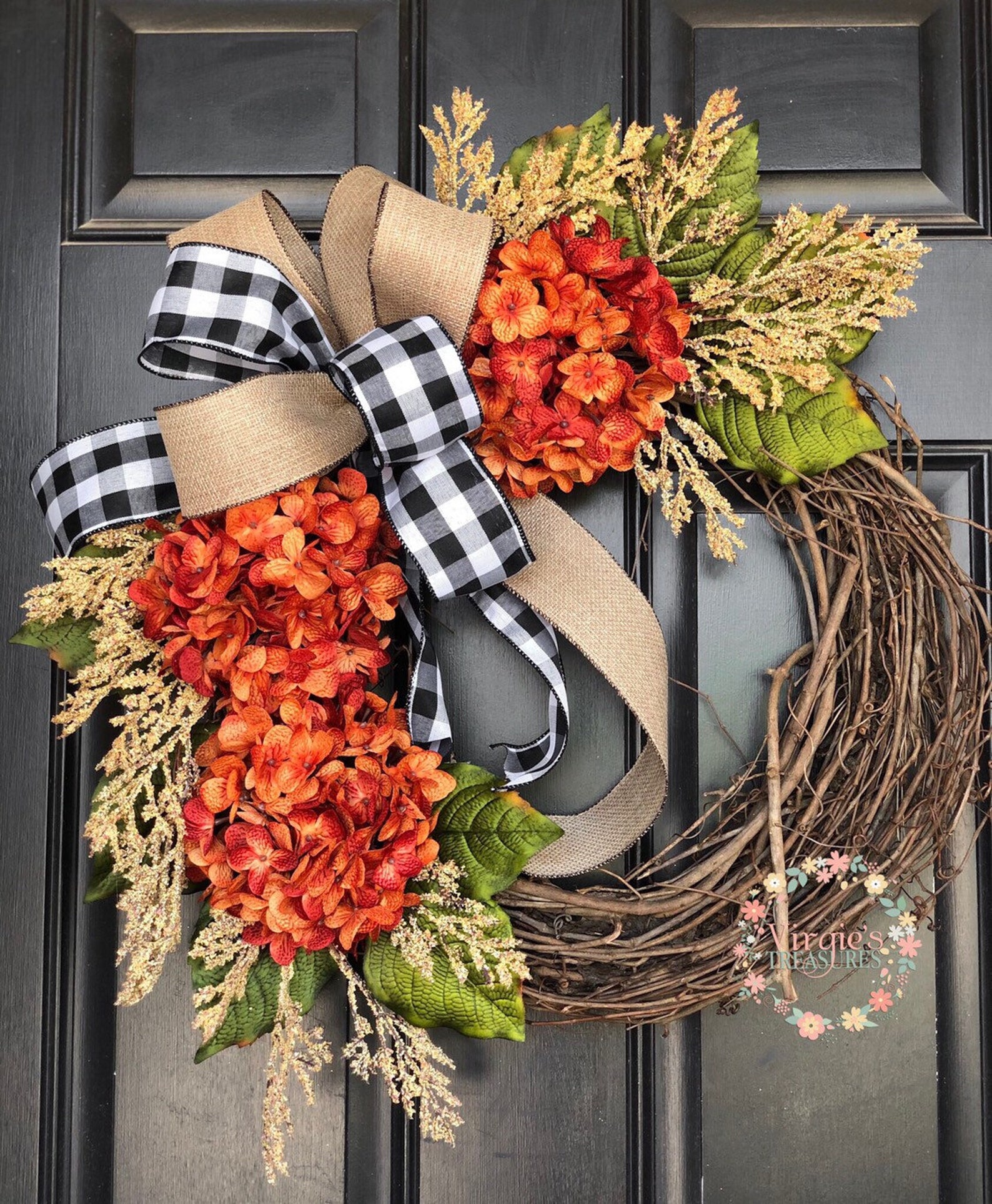 Fall Hydrangea Wreath Hydrangea Wreath Fall Wreath for Front | Etsy