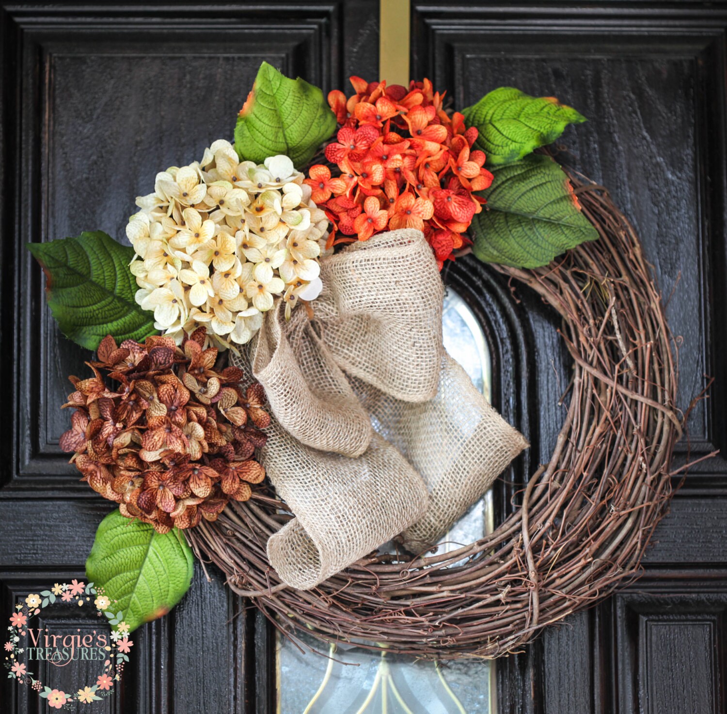 Fall Wreath for Front Door Hydrangea Wreath-fall Hydrangea - Etsy