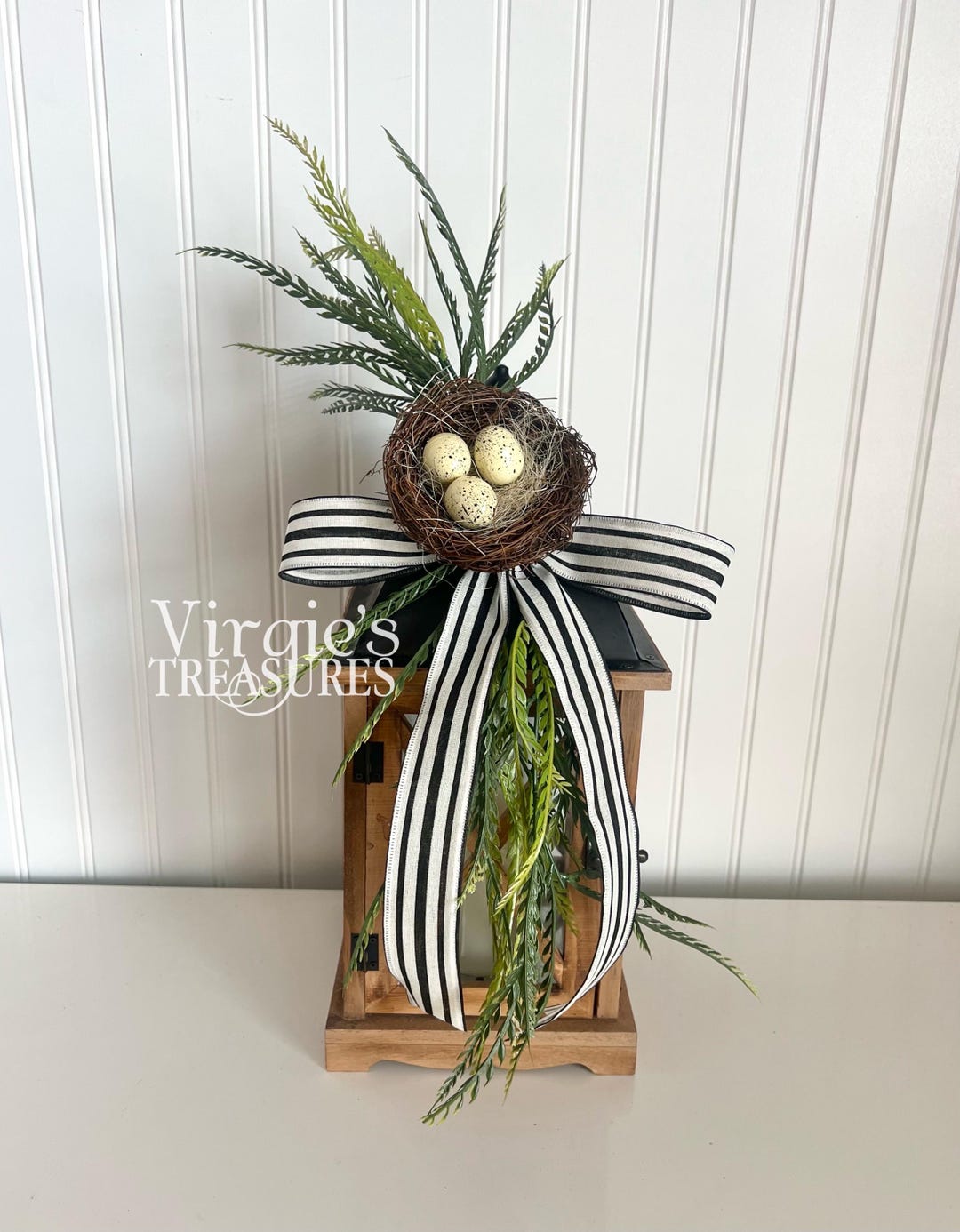 Nest With Eggs Lantern Swag / Lantern Accessory / Farmhouse Lantern ...