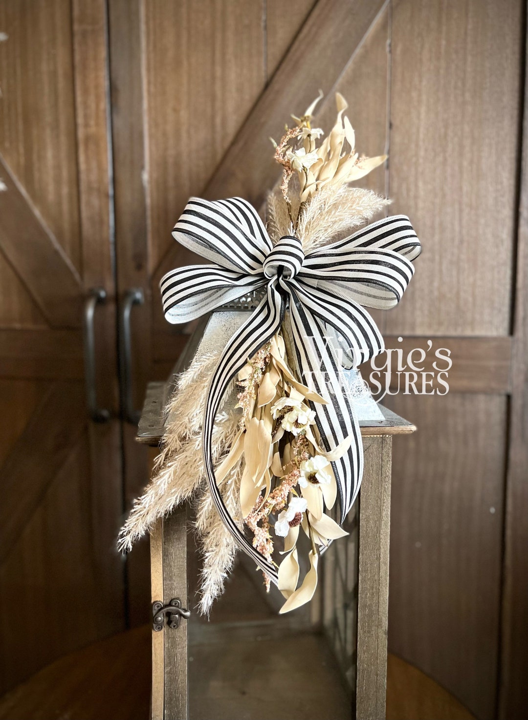 Beige Floral Lantern Swag, Boho Lantern Swag, Fall Beige Swag, Neutral ...