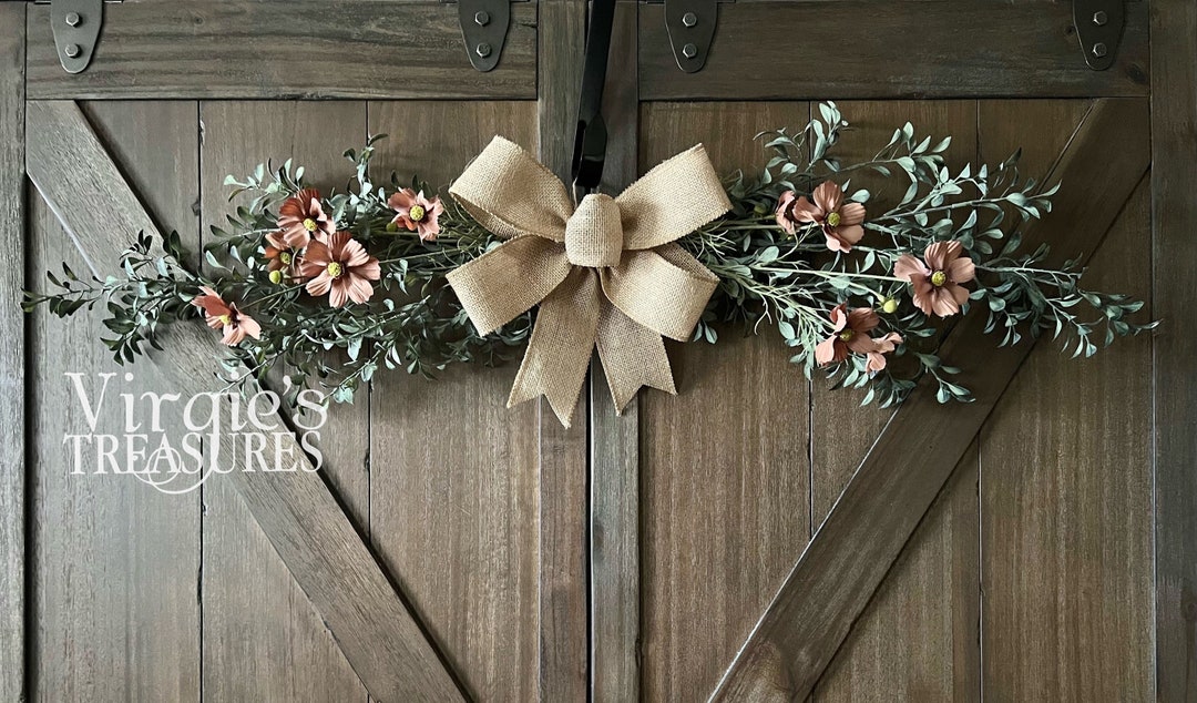 Greenery Swag-cosmo Floral Swag-frosted Greenery & Charcoal Swag-window ...