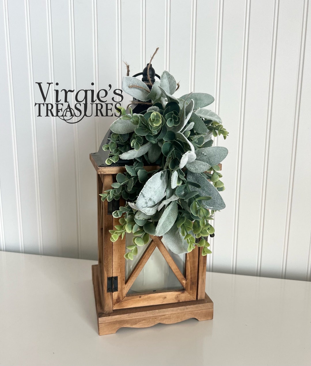 Greenery Decor / Lantern Accessory / Farmhouse Lantern Decor / Lantern ...