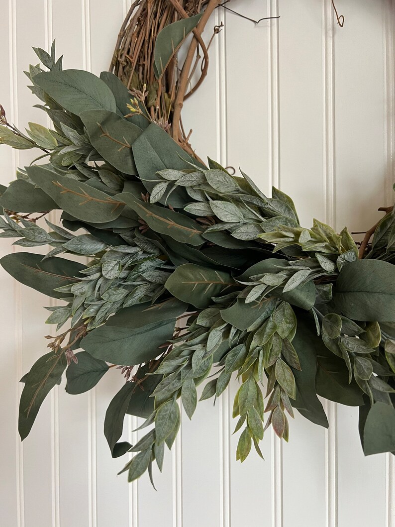 Ruscus & Eucalyptus Wreath Front Door Wreath Greenery - Etsy