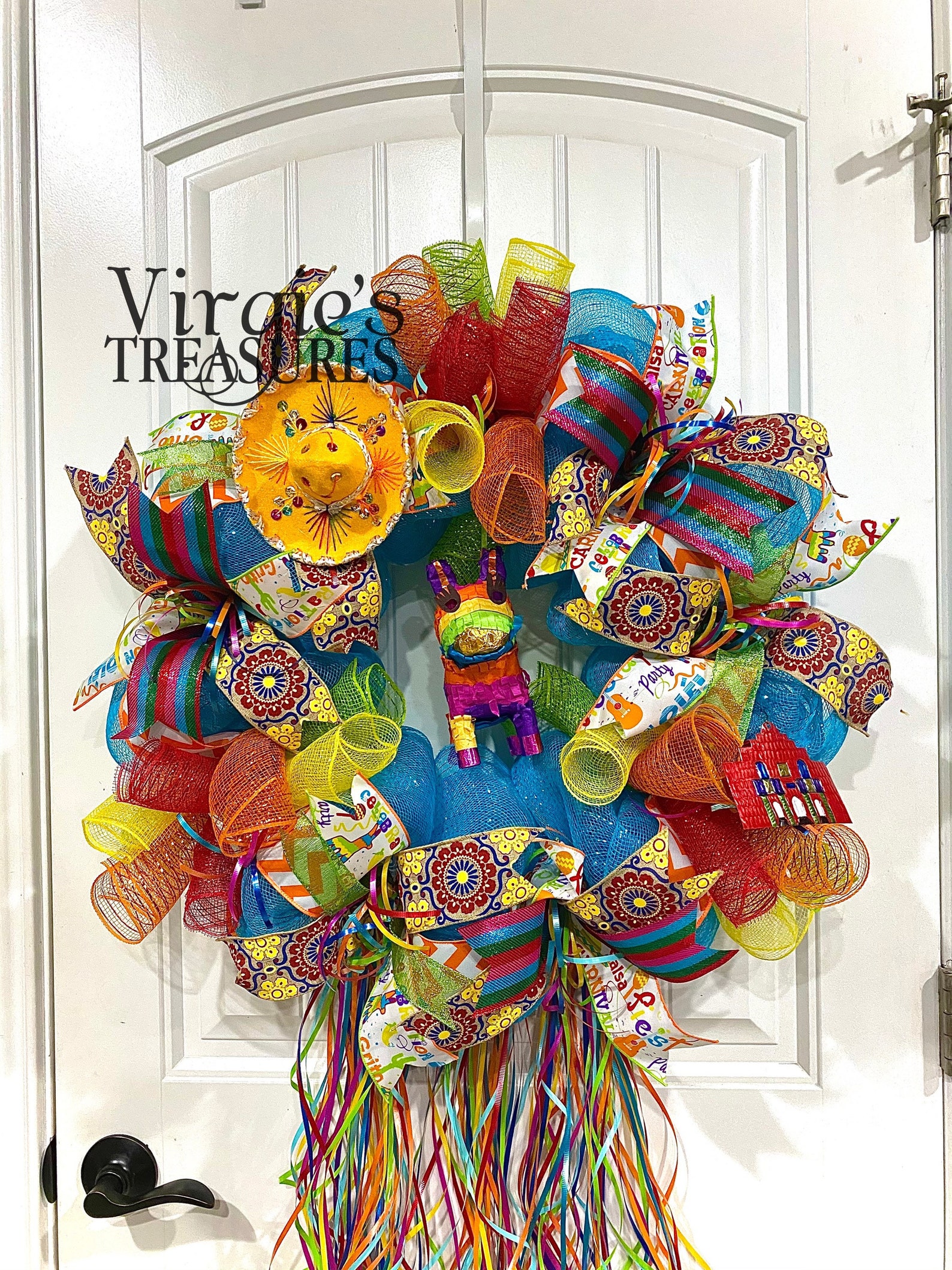 Beautiful Fiesta Wreath-Cinco De Mayo Wreath-Fiesta Deco Mesh | Etsy