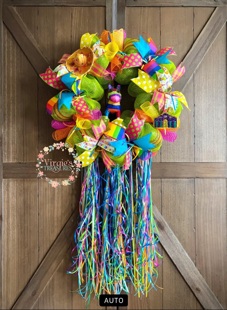 Fiesta Wreath-cinco De Mayo Wreath-fiesta Deco Mesh - Etsy