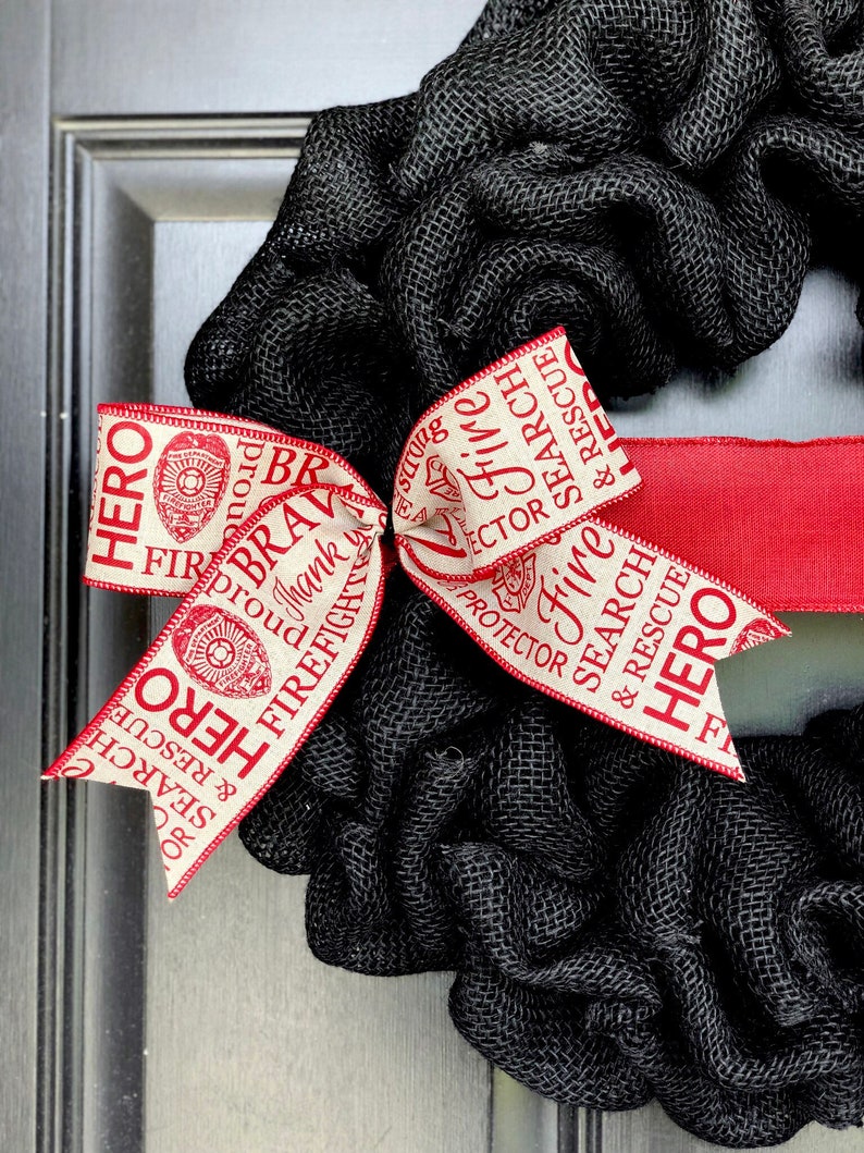 Firefighter Wreath, Firefighter Memorial Wreath, Burlap Wreath ...