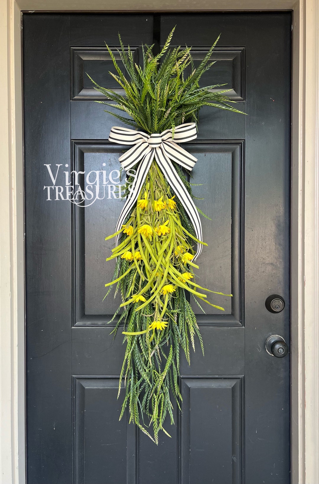 Saw Grass & Daisy Swag / Spring Swag / Everyday Swag / Front Door Swag ...