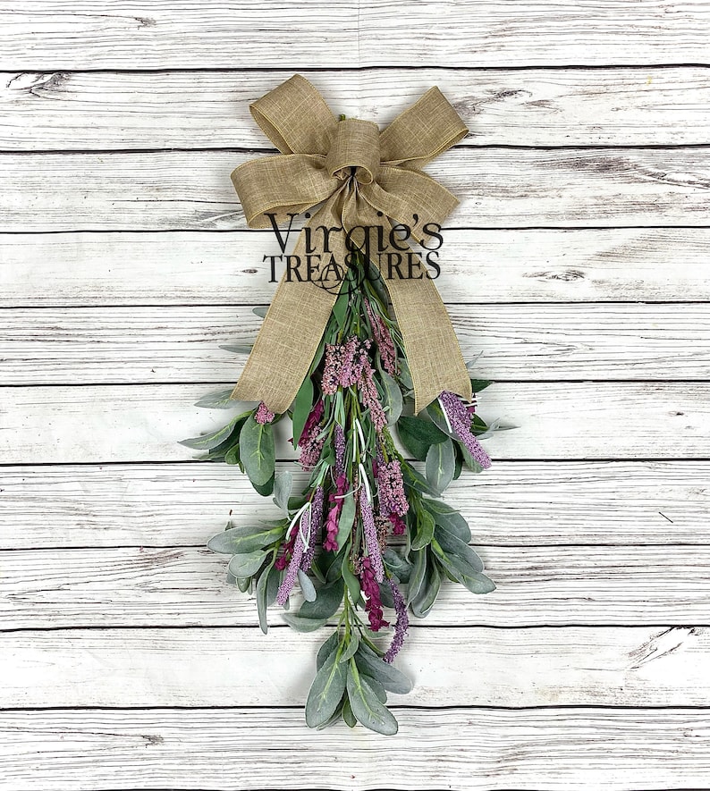 Pink Lavender Swag Spring Door Swag Wall Swag Farmhouse - Etsy