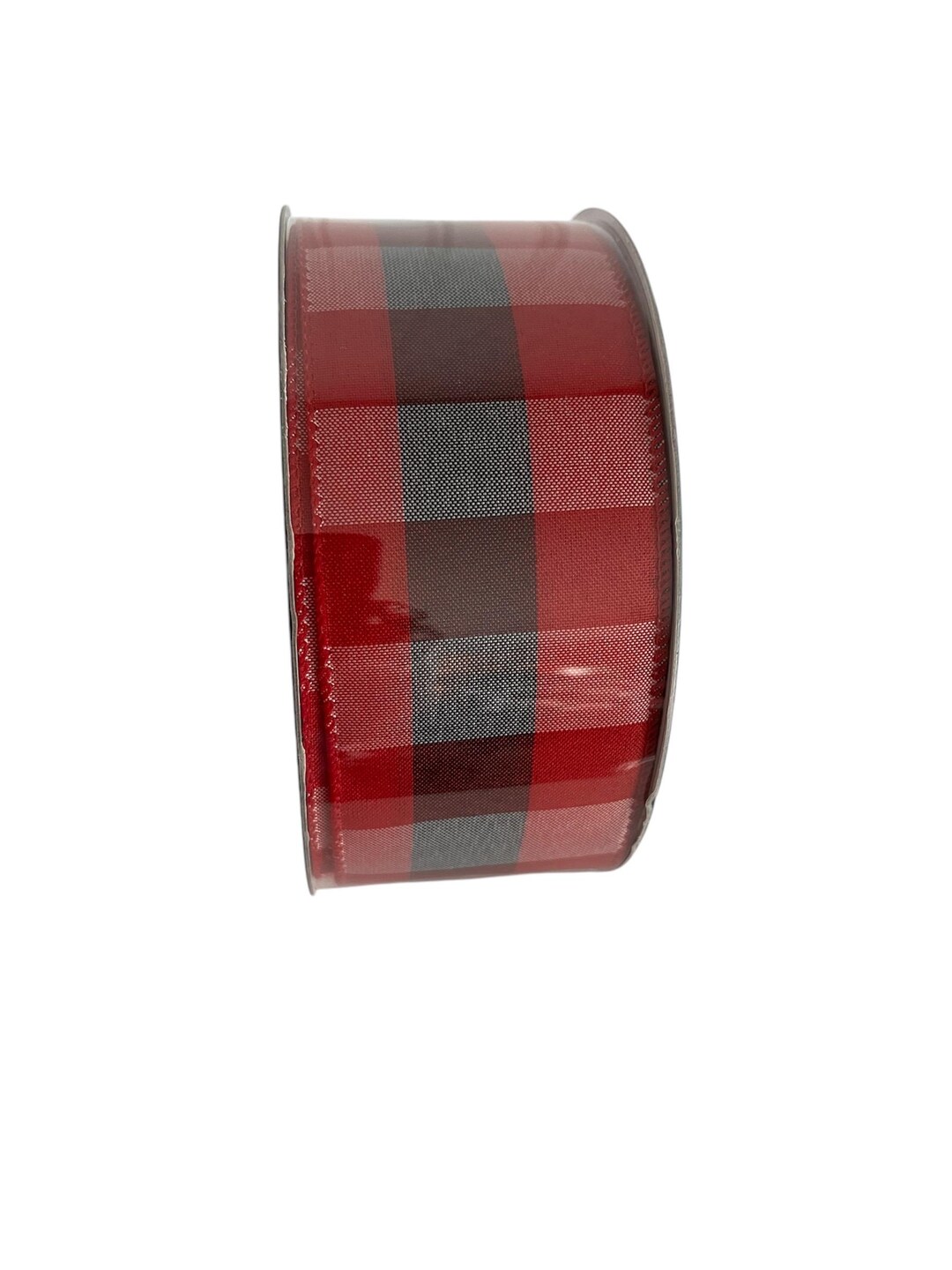 Black and Red Plaid Wired Ribbon / Red, Black and Grey Plaid Ribbon ...