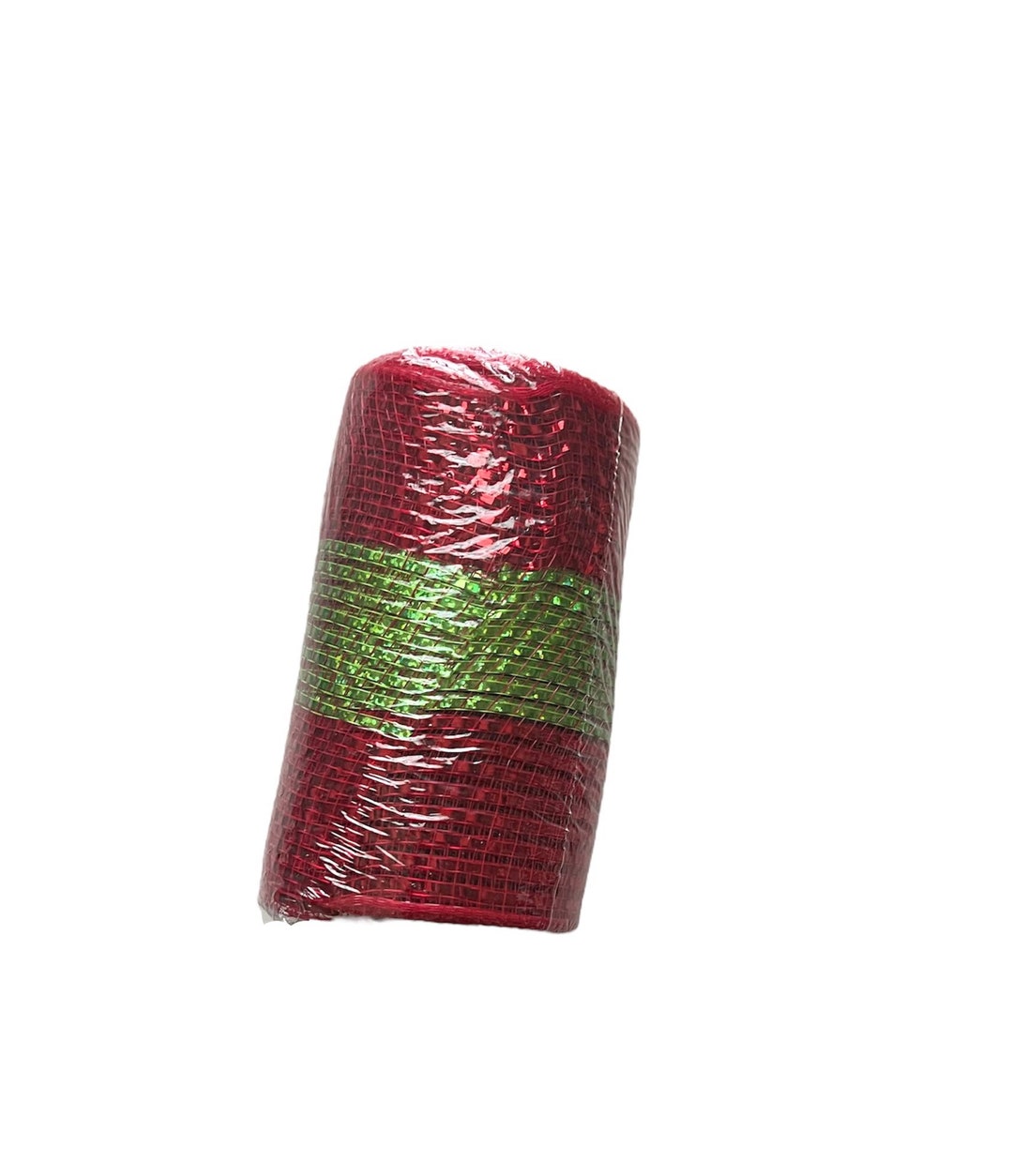 Metallic Red & Green Foil Mesh Ribbon, Metallic Deco Mesh Ribbon ...