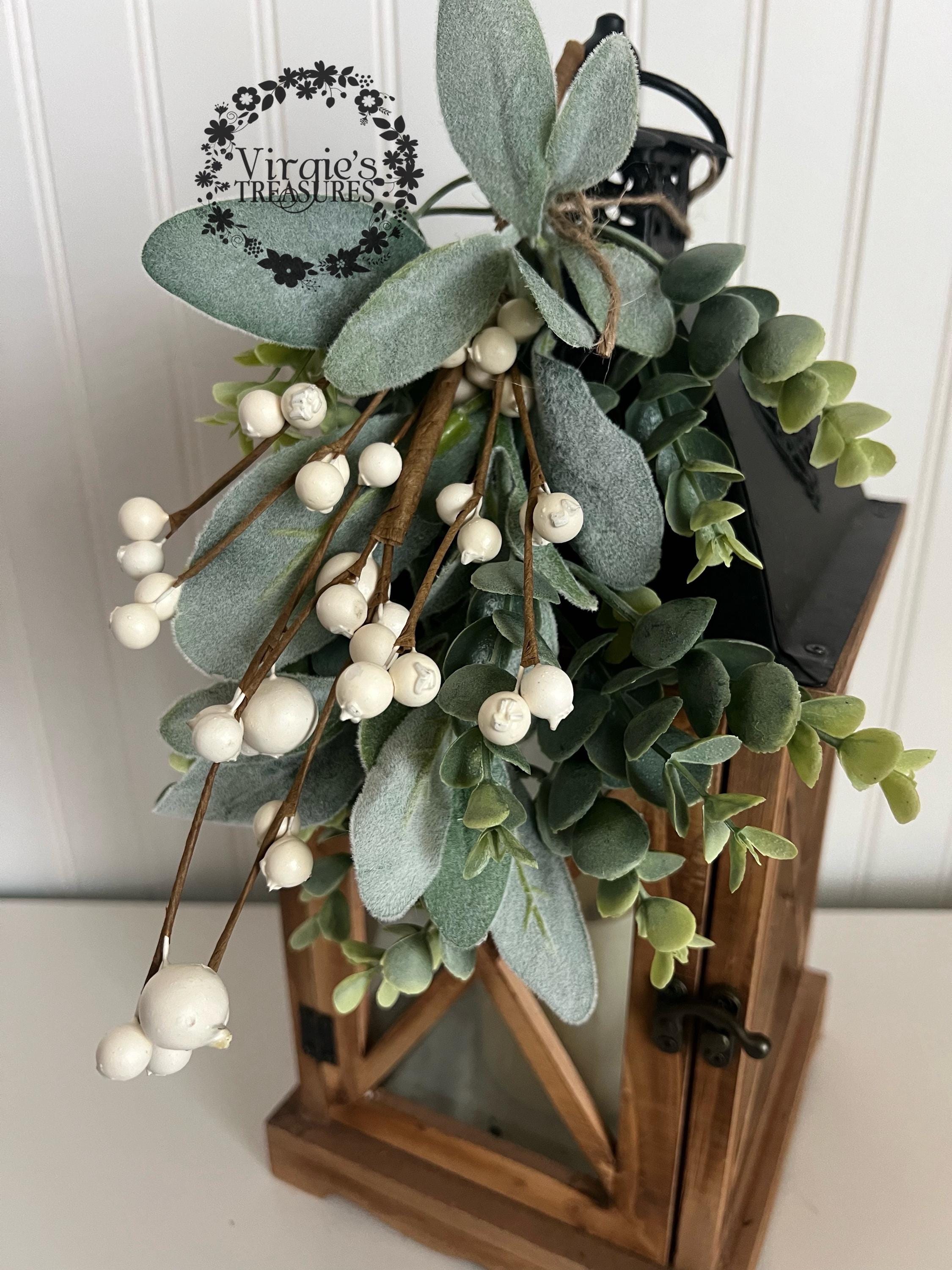 Lantern Greenery Decor / Lantern Accessory / Farmhouse Lantern Decor ...