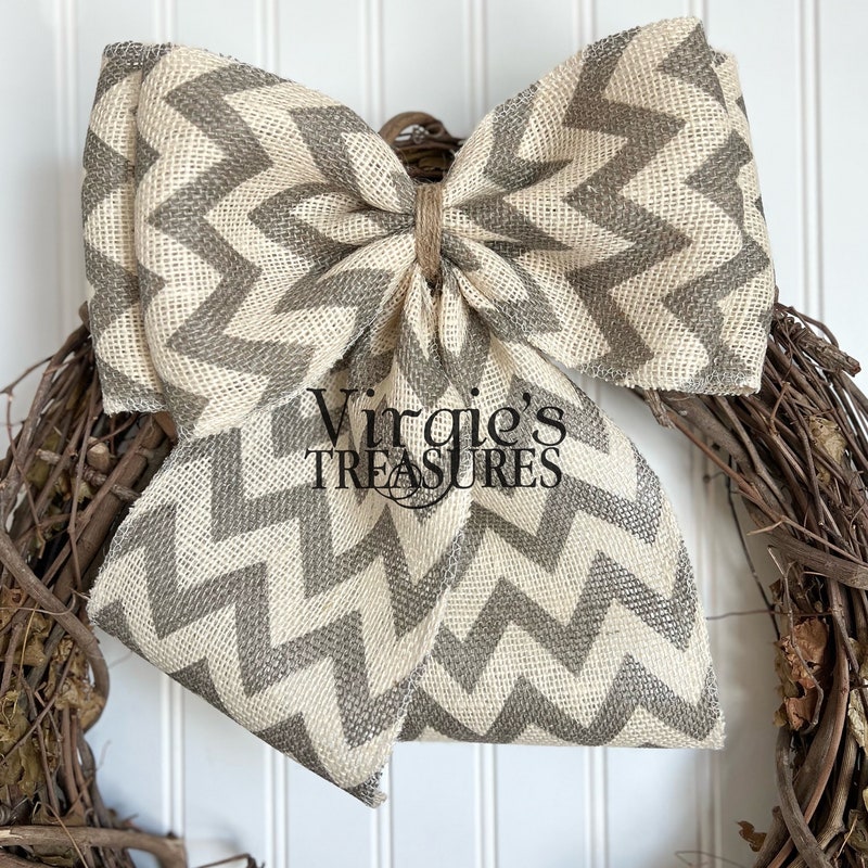 Gray Burlap Bow - Etsy