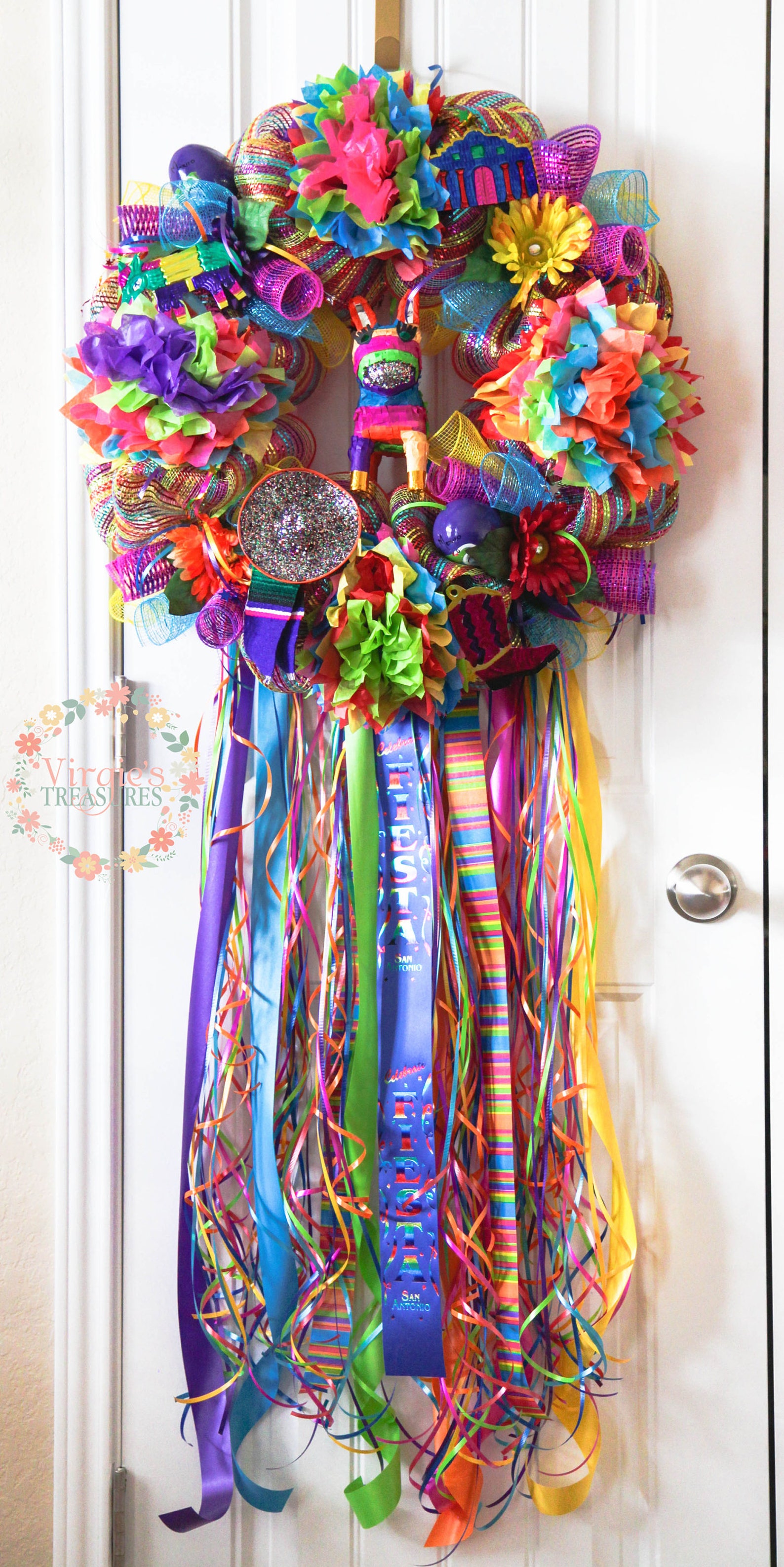 Fiesta Deco Mesh Wreath-fiesta Birthday Wreath-fiesta Wreath -fiesta ...