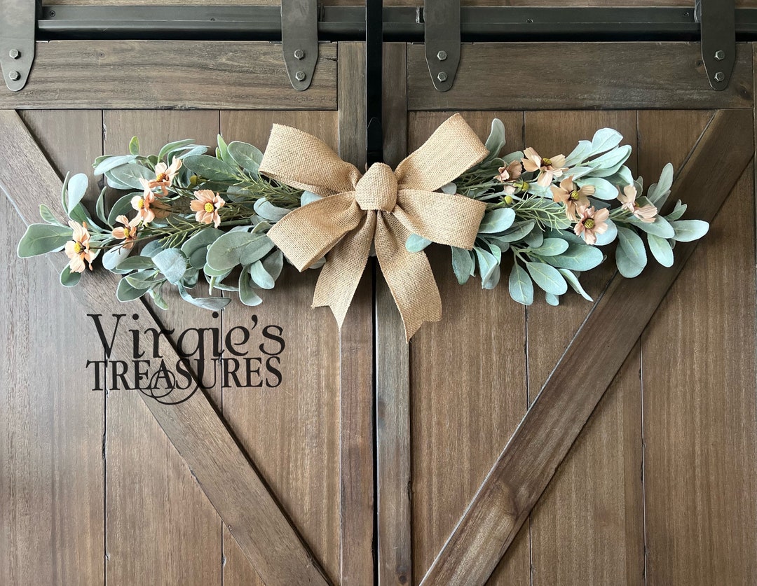 Greenery Swag-cosmo Floral Swag-frosted Lambs Ear Swag-window Swag ...