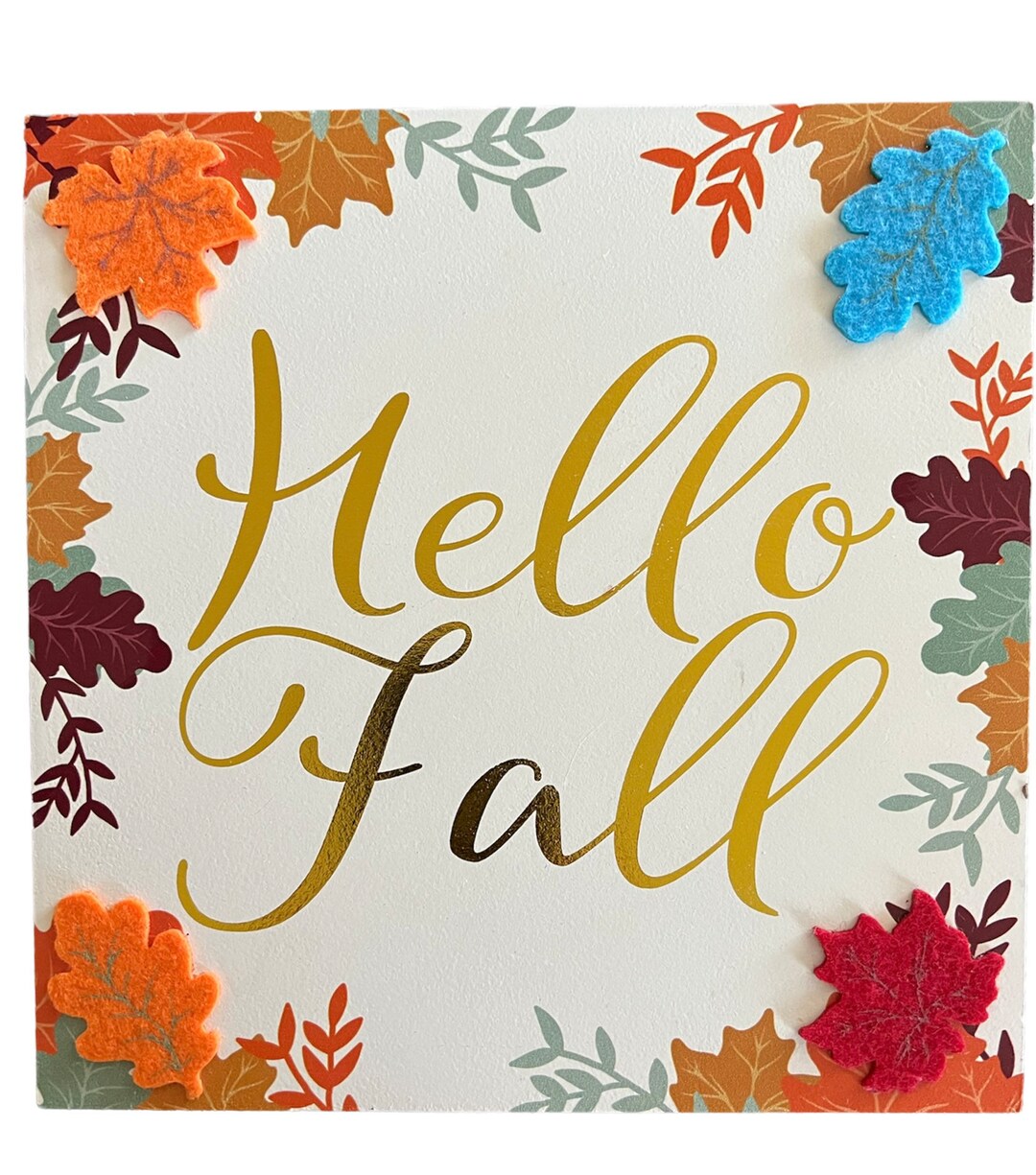 Hello Fall Sign / Fall Shadow Box Sign / Table Top Fall Decor / Wreath ...