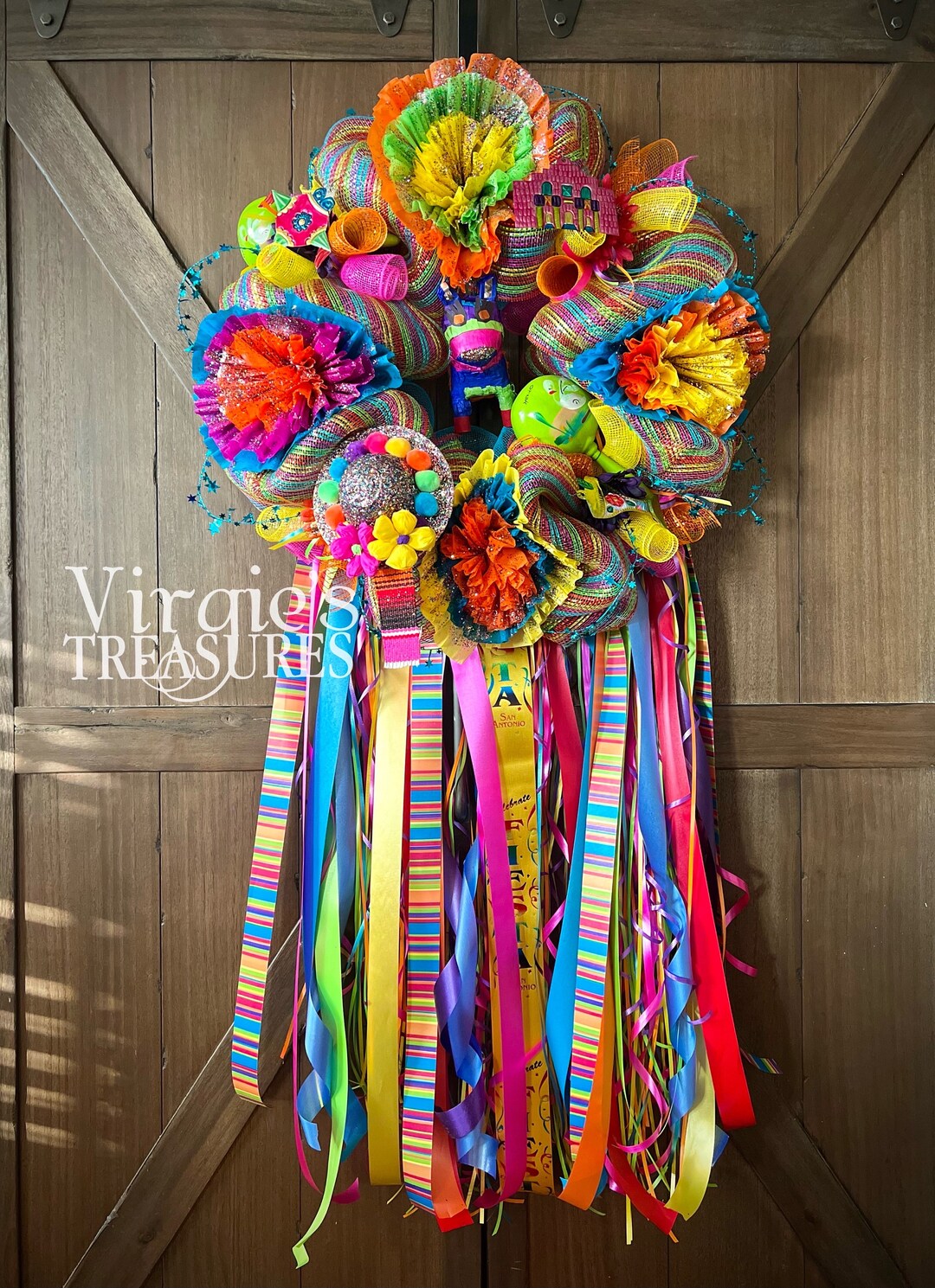 Fiesta Wreath, Fiesta Deco Mesh Wreath, Viva Fiesta Wreath, Cinco De ...