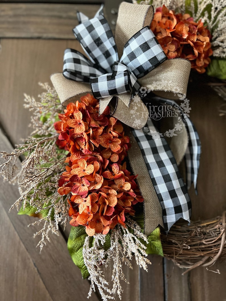 Fall Hydrangea Wreath Hydrangea Wreath Fall Wreath for Front - Etsy