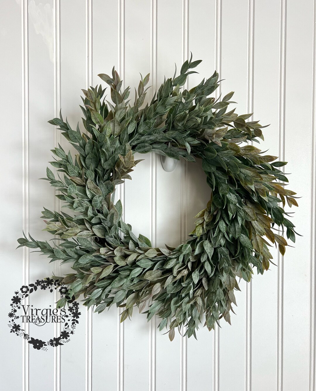Ruscus Wreath, Greenery Wreath, Year Round Wreath, Spring Wreath ...