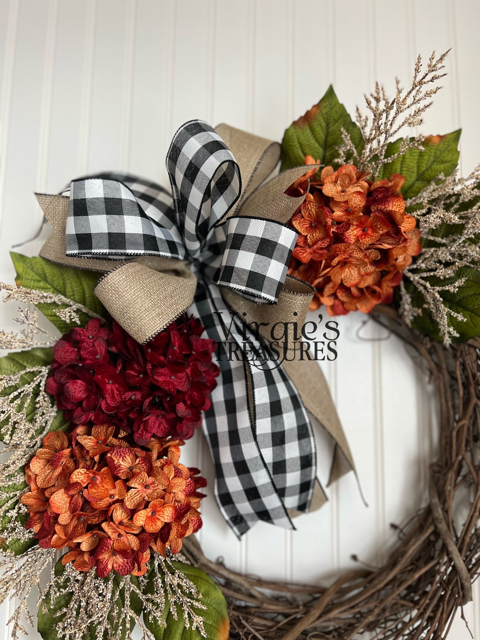 Fall Hydrangea Wreath Hydrangea Wreath Fall Wreath Front - Etsy