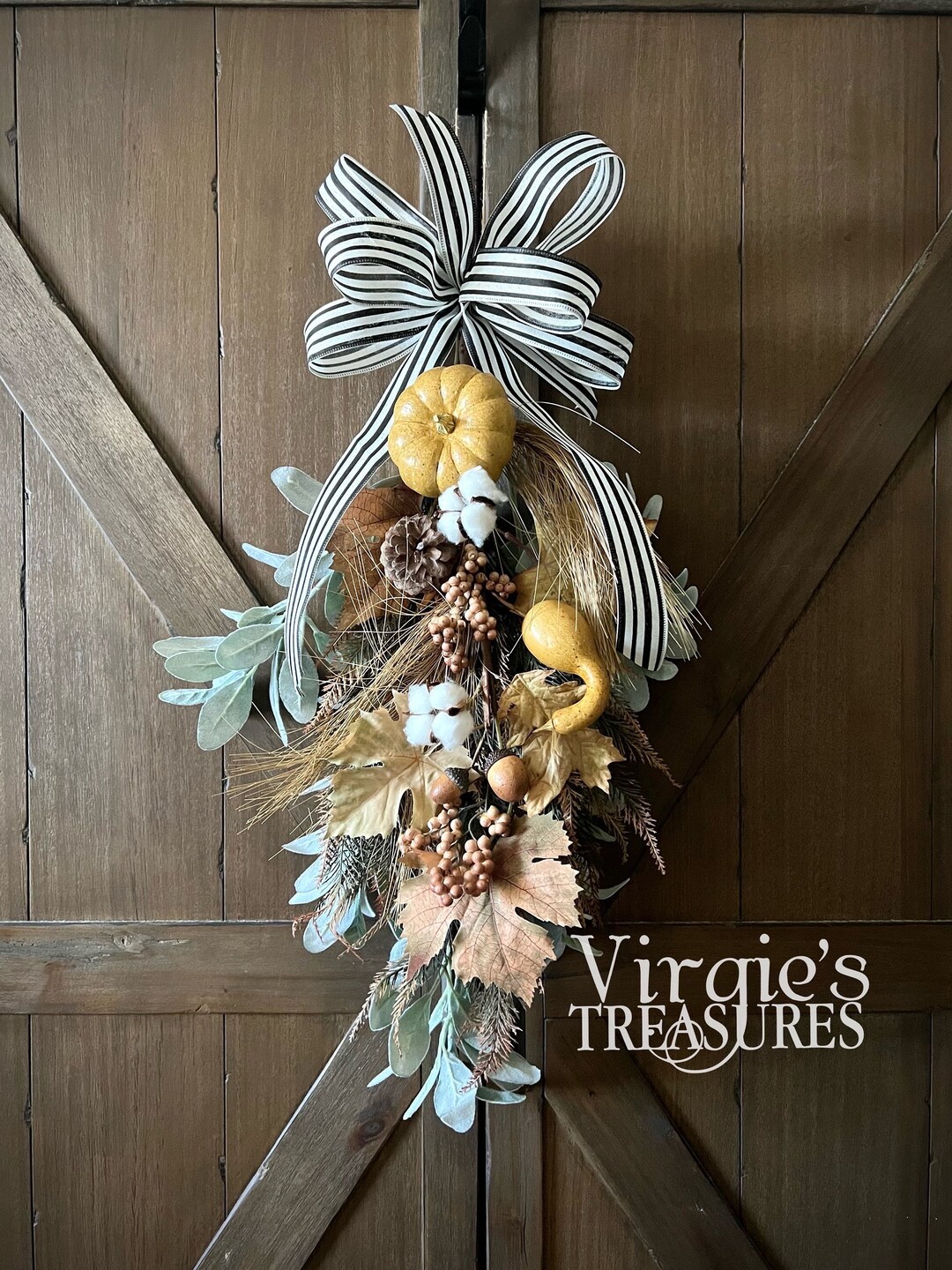 Fall Swag, Fall Farmhouse Swag, Pumpkin Swag, Autumn Swag, Rustic ...