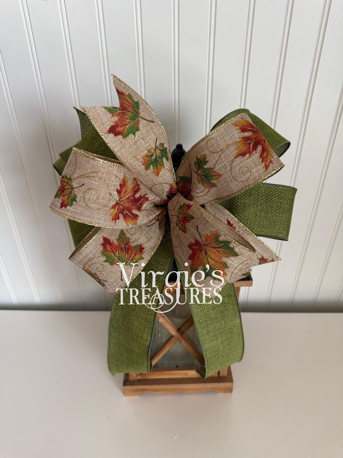 Fall Leaf Bow | Lantern Bow | Fall Lantern Bow |wreath Embellishment ...