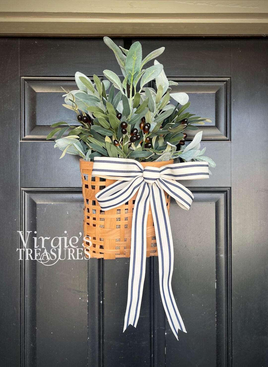 Wall Basket / Chipwood Door Basket / Spring Wreath / Farmhouse Door ...