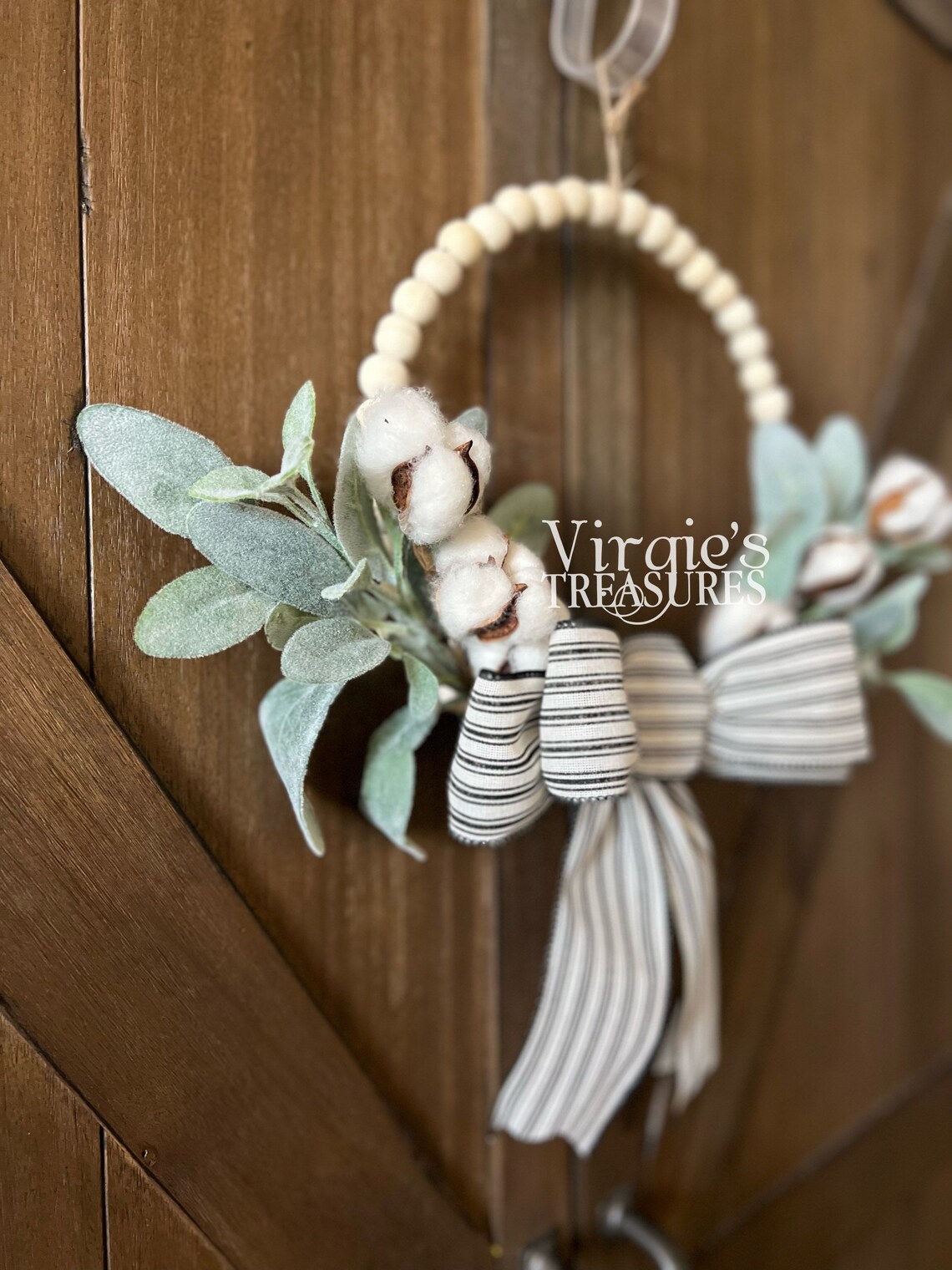 Mini Wood Bead Wreath Bead Wreath Farmhouse Wreath Wall - Etsy
