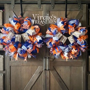 UTSA Wreath, Navy Orange and White School Wreath, Blue, Orange, White ...