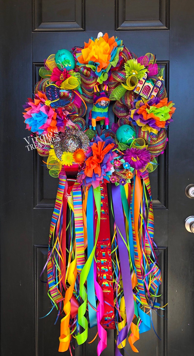 Fiesta Wreath Fiesta Deco Wreath Front Door Wreath Fiesta - Etsy