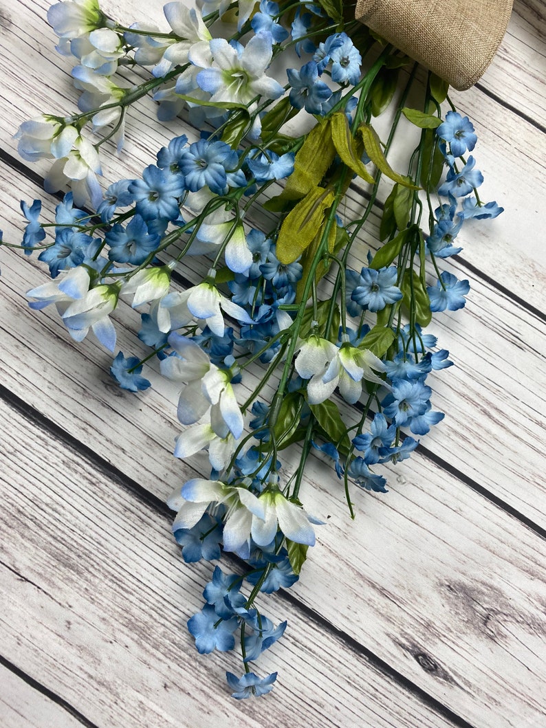 Blue Floral Swag Door Swag Wall Swag Farmhouse Swag Lambs - Etsy