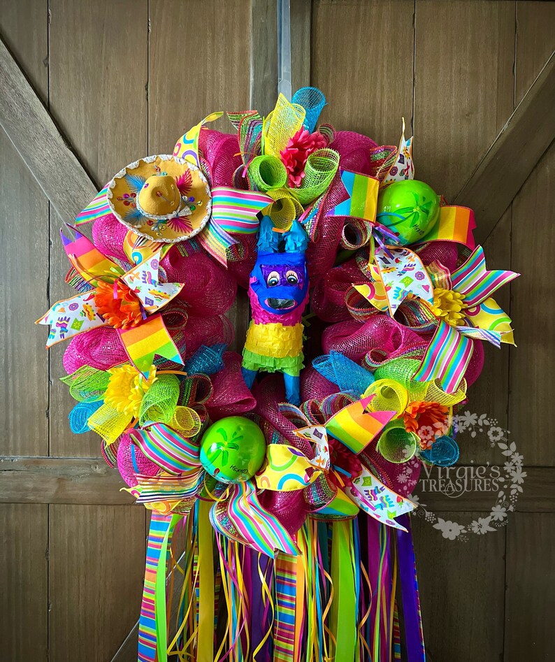 Fiesta Wreath Cinco De Mayo Wreath Fiesta Birthday Wreath - Etsy