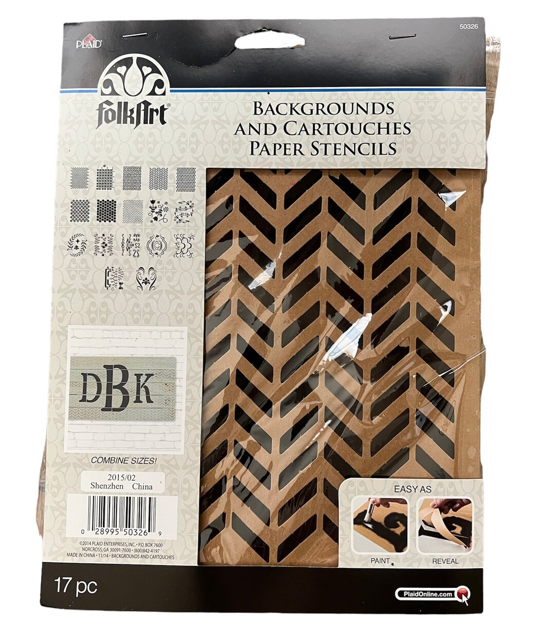 Background & Cartouches Paper Stencils / 17 Piece Alphabet Stencils ...