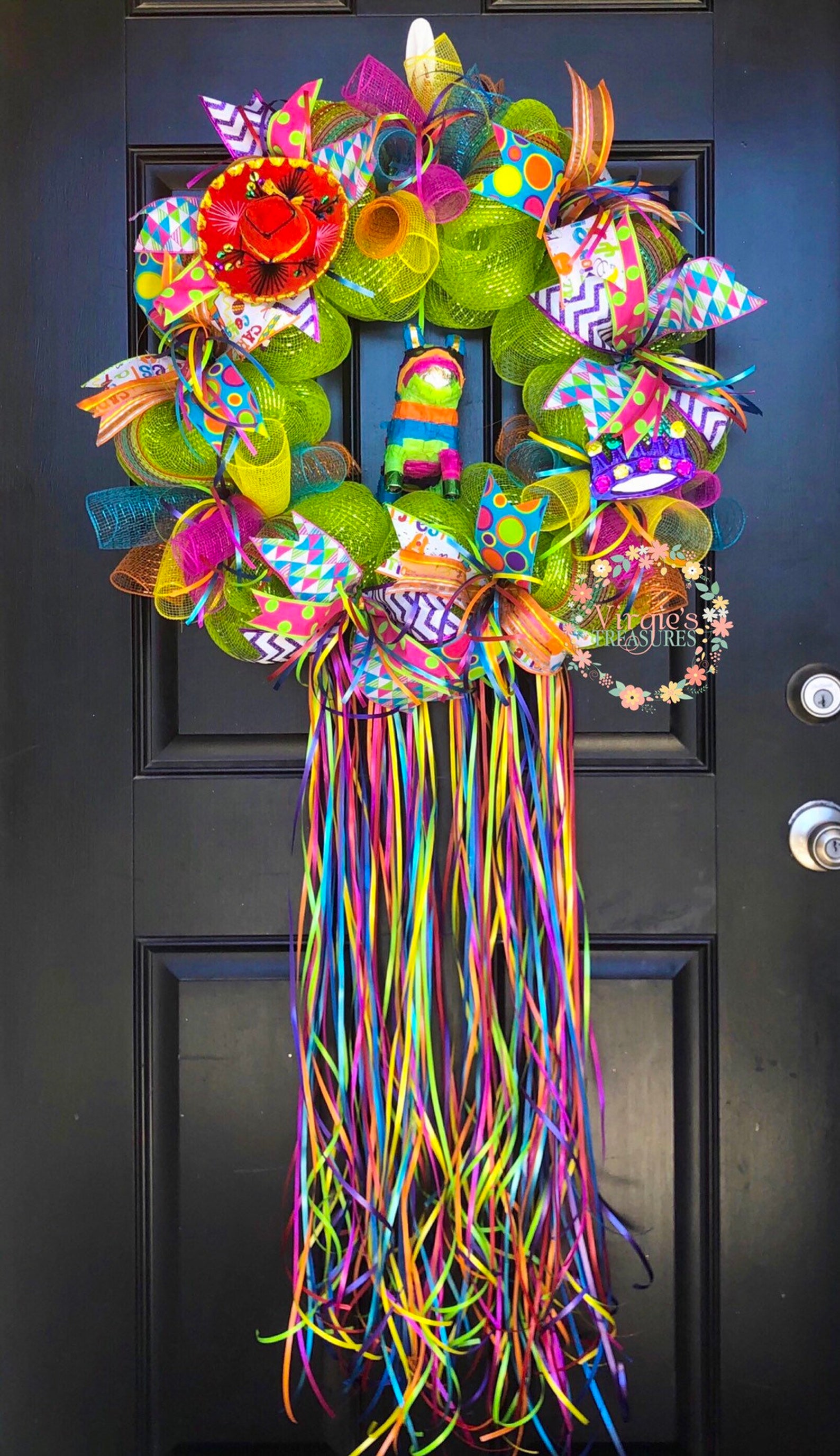 Fiesta Wreath-cinco De Mayo Wreath-fiesta Deco Mesh - Etsy