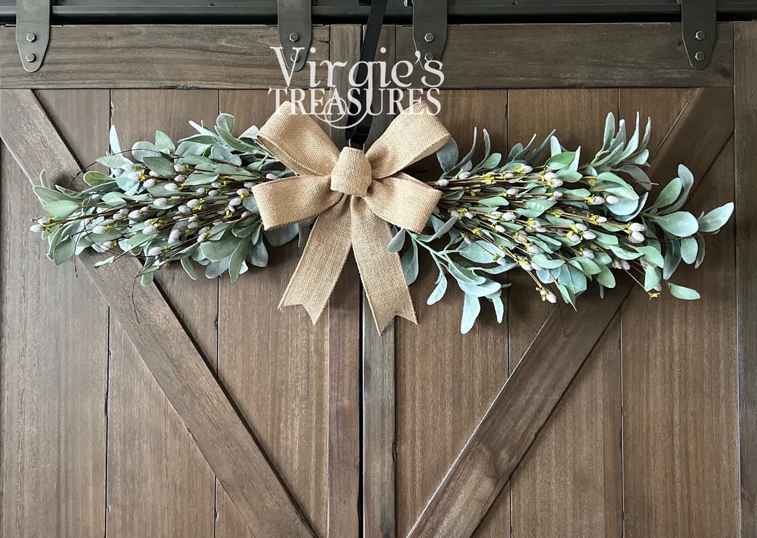 Willow Bud Swag, Floral Swag, Spring Door Swag, Wall Swag, Farmhouse ...