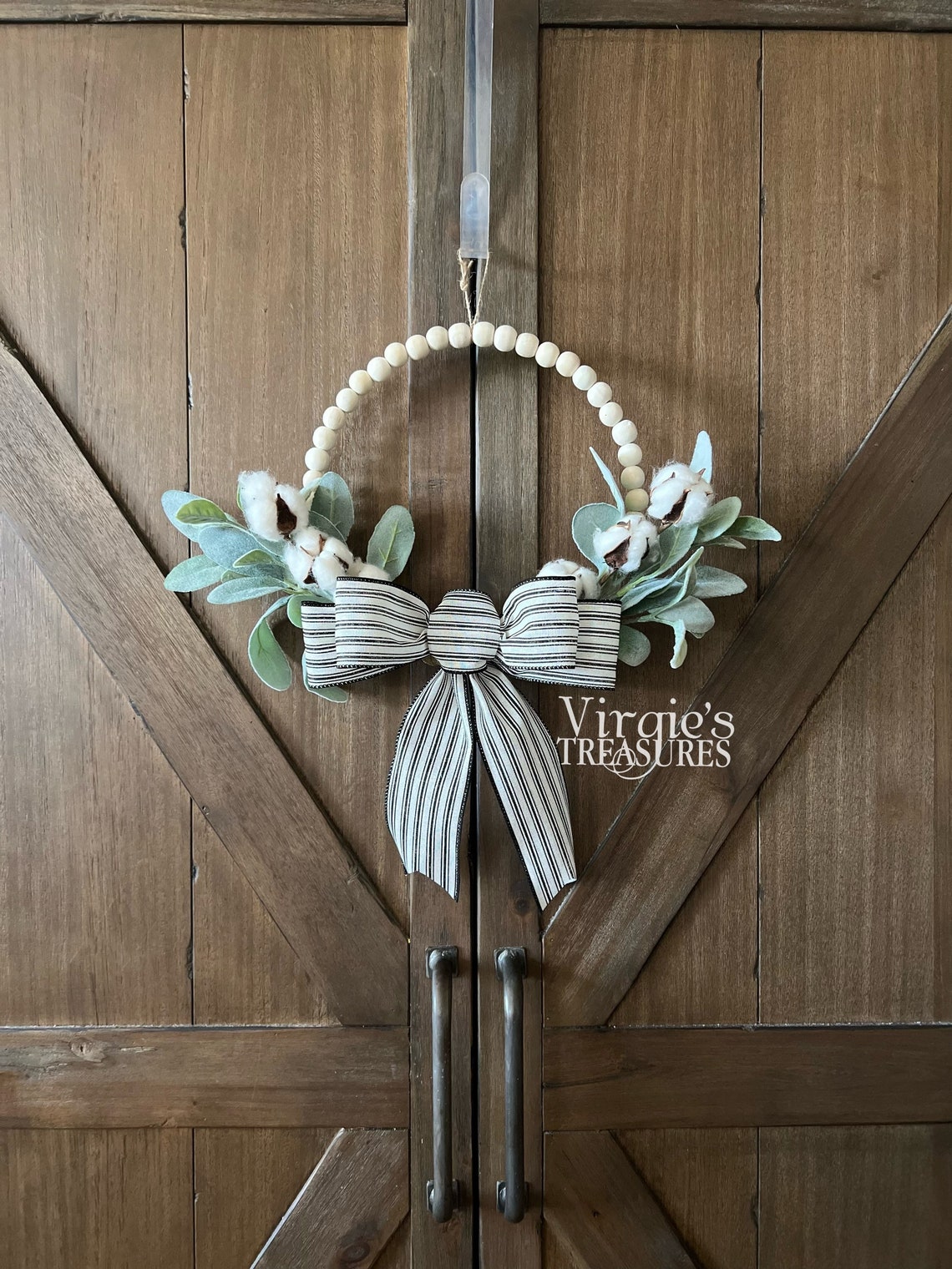 Mini Wood Bead Wreath Bead Wreath Farmhouse Wreath Wall - Etsy