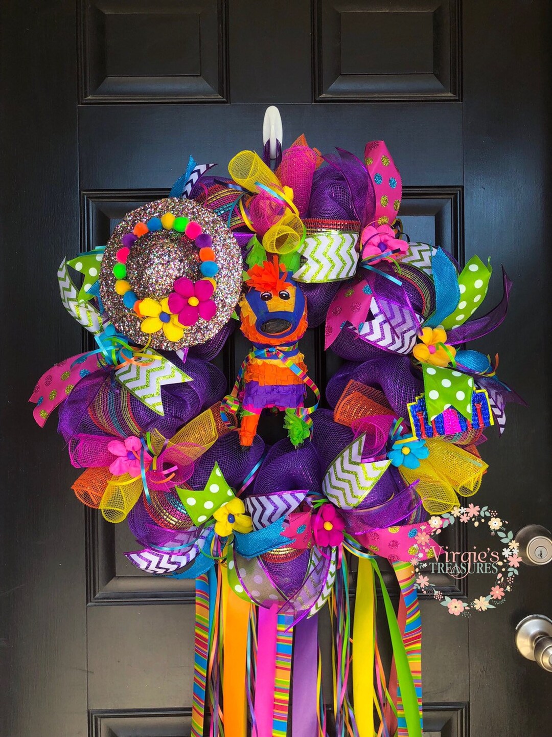 Fiesta Wreath, Fiesta San Antonio Wreath, Glitter Sombrero Fiesta ...