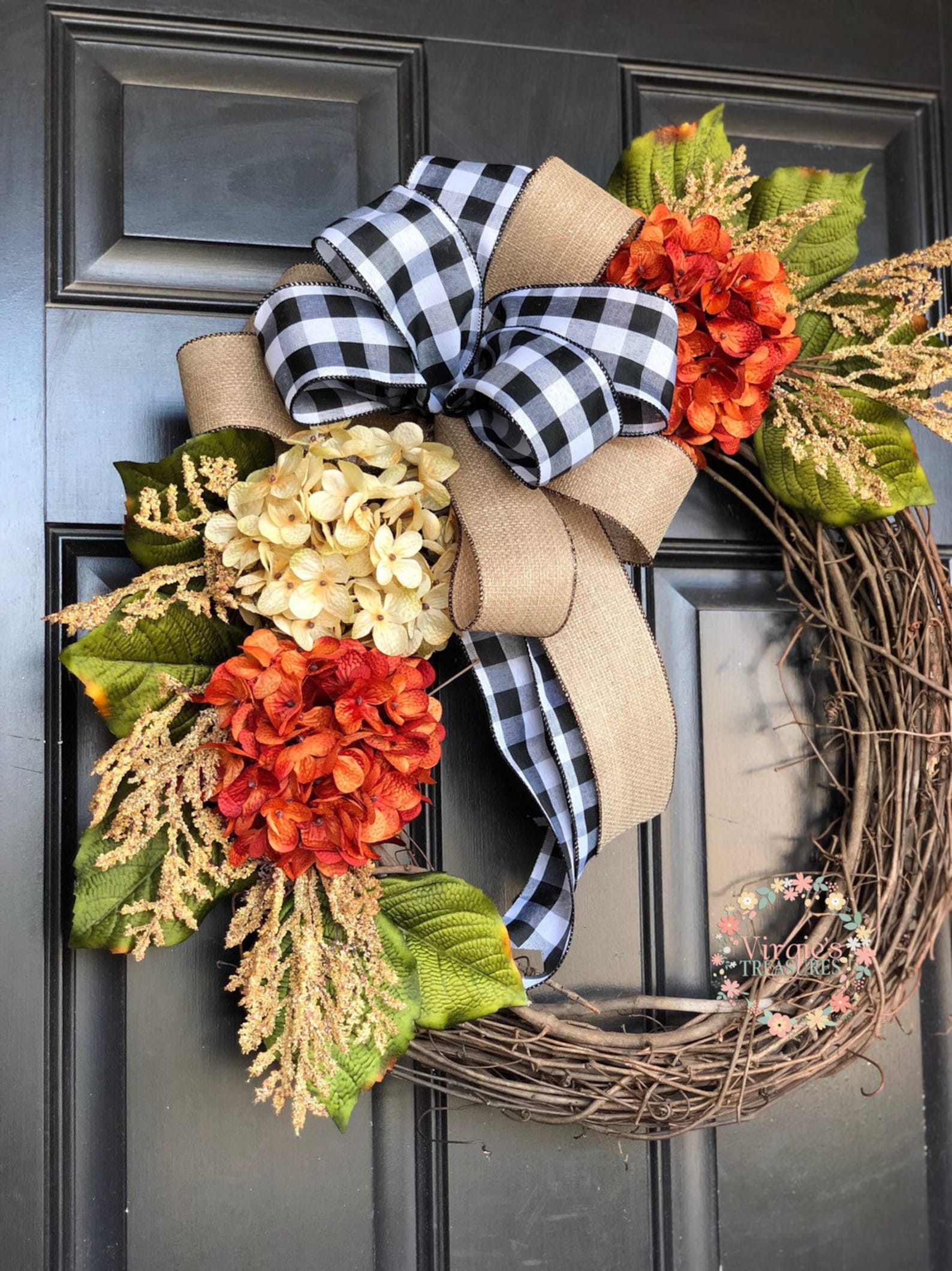 Beautiful Hydrangea Wreath Hydrangea Wreath Fall Wreath for | Etsy