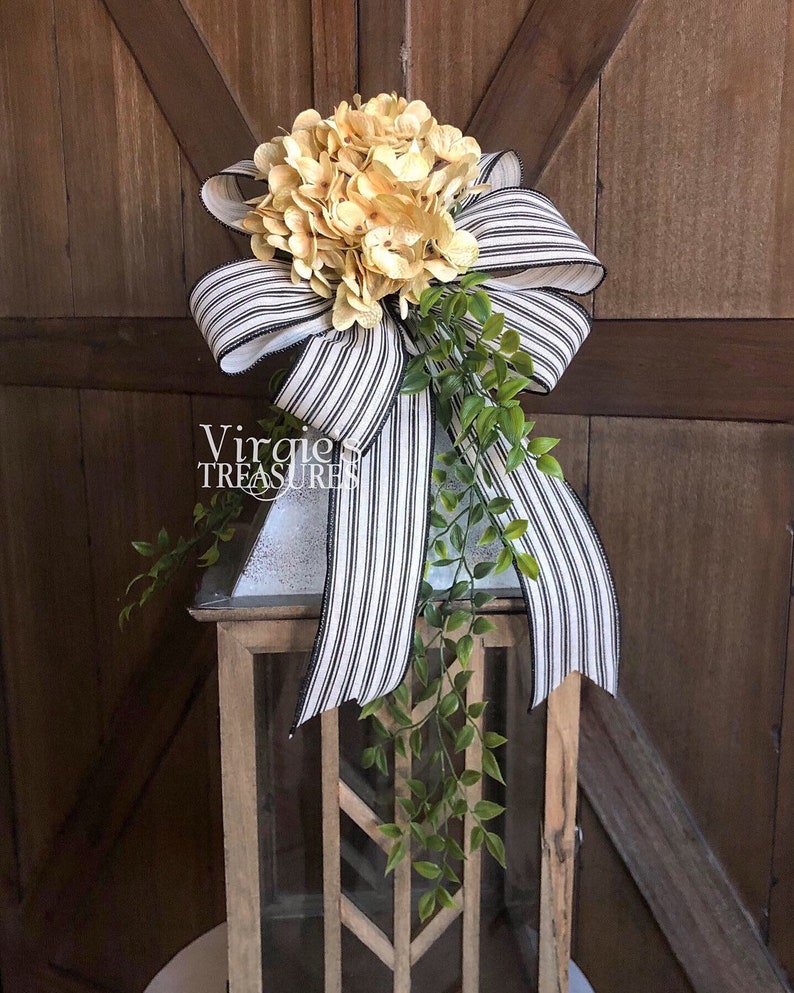 Lantern Swag Hydrangea Lantern Bow Farmhouse Lantern Swag Etsy