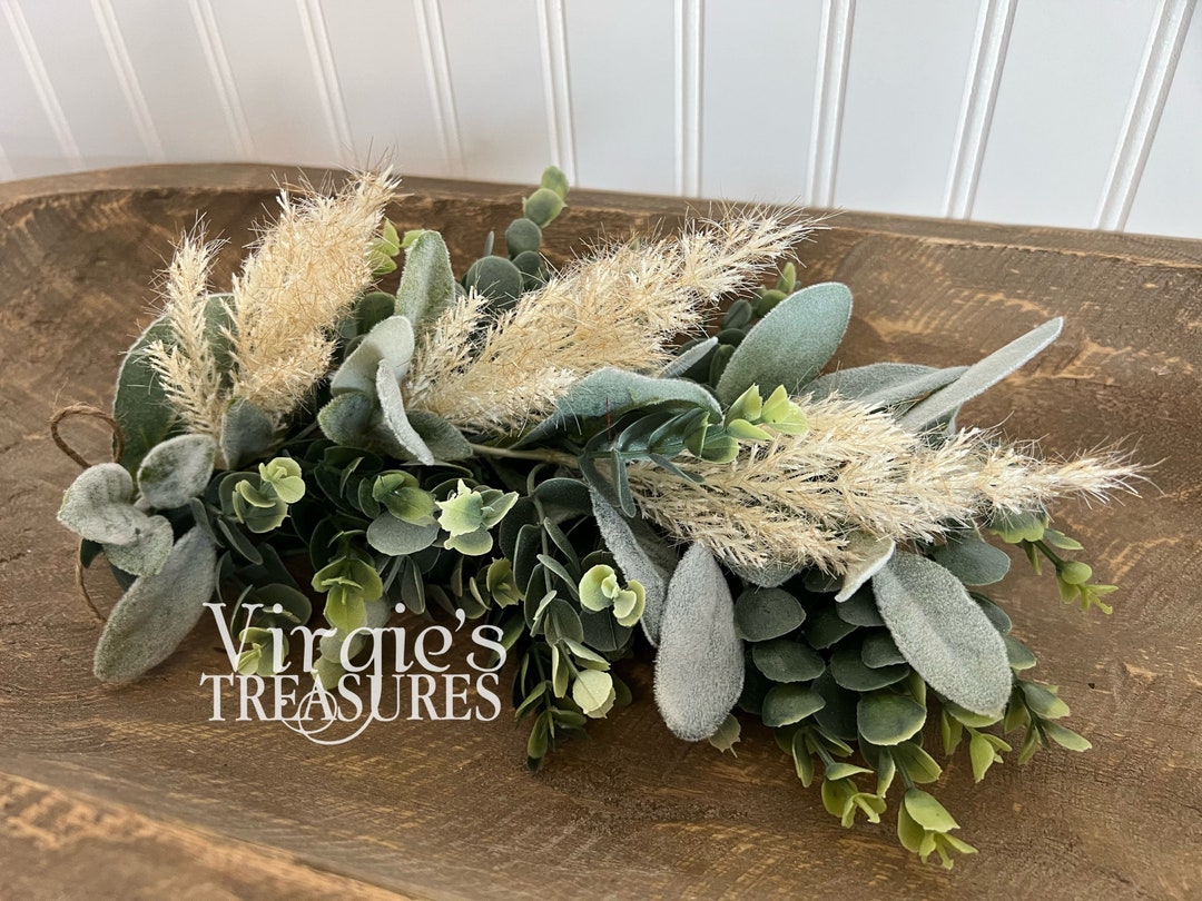 Beige Grass Garland, Boho Garland, Neutral Dough Bowl Filler, Tray ...